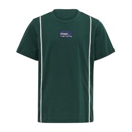 Hummel T-Shirt Jungen Gr&ouml;&szlig;e 140 dunkelgr&uuml;n / wei&szlig;