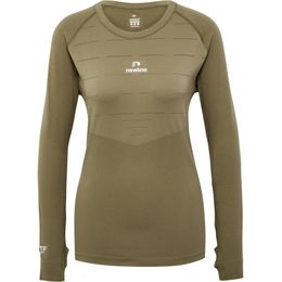Newline Funktionsshirt 'Pace' Damen Gr&ouml;&szlig;e M khaki / wei&szlig;