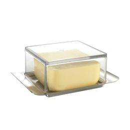Gefu Butterdose BRUNCH transparent/klar Edelstahl,Kunststoff Ma&szlig;e (cm): B: 8 H: 5,2 &raquo; M&ouml;bel Kraft
