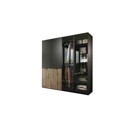 M&ouml;bel Kraft Dreht&uuml;renschrank mit Glast&uuml;ren schwarz Ma&szlig;e (cm): B: 202 H: 200 &raquo; M&ouml;bel Kraft