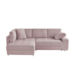 bobb Ecksofa Arissa de Luxe rosa/pink Ma&szlig;e (cm): B: 265 H: 84 T: 215.0 Sofas > Sofas nach Material > Stoffsofas &raquo; Sofa DE