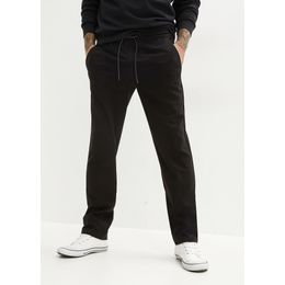 bonprix Relaxed Fit Chino-Stretch-Schlupfhose Straight, schwarz
