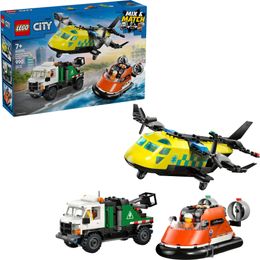 Konstruktionsspielsteine Lego "Kombinationsset m Flugzeug, Wartungsfahrzeug u Luftkissenboot (60505)", bunt, Spielbausteine, Kinder, Kunststoff, Lego City; Made in Europe