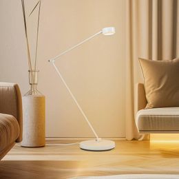 LINDBY Stehlampe Jyla, wei&szlig;, 2700K, GX53, Eisen