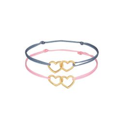 Elli Armband Herz Damen Gr&ouml;&szlig;e 14 blau / gold / rosa