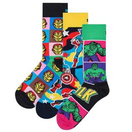 Happy Socks Socken 'Marvel Avengers' Damen Gr&ouml;&szlig;e 41/46 blau / gelb / gr&uuml;n / lila / pink / schwarz