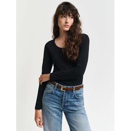 Gant Longsleeve in Schwarz - 49% | Gr&ouml;&szlig;e L | Damen-tops