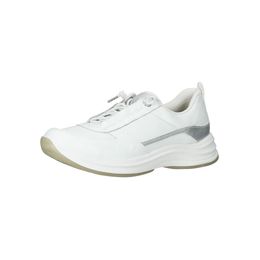 Paul Green Leder-Sneakers in Wei&szlig;/ Silber - 54% | Gr&ouml;&szlig;e 37 | Damen-sneakers