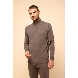 Just Cashmere Kaschmir-Pullover "Bradley" in Taupe - 58% | Gr&ouml;&szlig;e XL | Herren-plussize