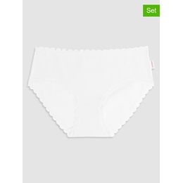 COTONELLA 2er-Set: Slips in Wei&szlig; - 57% | Gr&ouml;&szlig;e XL | Damen-unterteile