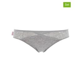 COTONELLA 2er-Set: Slips in Grau/ Pink - 57% | Gr&ouml;&szlig;e L | Damen-unterteile