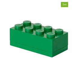 Lego 3er-Set: Aufbewahrungsboxen "Mini 8" in Gr&uuml;n - (B)9,2 x (H)4,3 x (T)4,6 cm - 46% | Kisten-koerbe