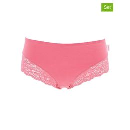 COTONELLA 2er-Set: Pantys in Pink/ Grau - 58% | Gr&ouml;&szlig;e XL | Damen-unterteile