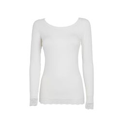 COTONELLA Longsleeve in Wei&szlig; - 53% | Gr&ouml;&szlig;e M | Damen-tops