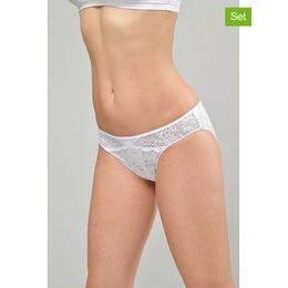 COTONELLA 2er-Set: Slips in Hellblau/ Wei&szlig; - 54% | Gr&ouml;&szlig;e L | Damen-unterteile