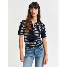 Gant Poloshirt in Dunkelblau/ Wei&szlig; - 48% | Gr&ouml;&szlig;e S | Damen-tops