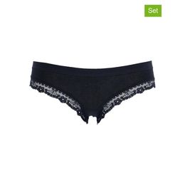 COTONELLA 2er-Set: Pantys in Schwarz - 54% | Gr&ouml;&szlig;e S | Damen-unterteile