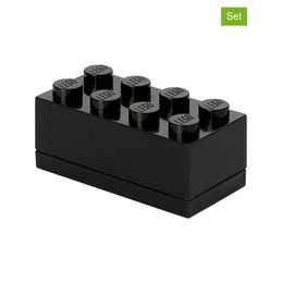 Lego 3er-Set: Aufbewahrungsboxen "Mini 8" in Schwarz - (B)9,2 x (H)4,3 x (T)4,6 cm - 46% | Kisten-koerbe