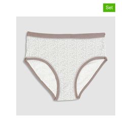 COTONELLA 3er-Set: Slips "Stampato" in Wei&szlig;/ Taupe - 54% | Gr&ouml;&szlig;e XL | Damen-unterteile