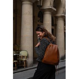 Victor & Hugo Paris Leder-Rucksack ''Sadie'' in Kamel - (B)25 x (H)45 x (H)5 cm - 74% | Damen-taschen