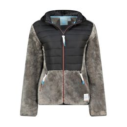 Geographical Norway Fleecejacke "Typologie" in Grau/ Schwarz - 68% | Gr&ouml;&szlig;e M | Damenjacken