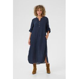 Kaffe Leinen-Kleid in Dunkelblau - 56% | Gr&ouml;&szlig;e S/M | Damen-kleider