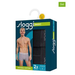 Sloggi 2er-Set: Boxershorts "Basic" in Schwarz - 58% | Gr&ouml;&szlig;e M | Herren-waesche