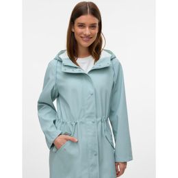 V&eacute;ro Moda Vero Moda Damen Regenjacke &raquo;VMMALOU COATED JACKET&laquo; mit Kapuze Lederimitat grau S