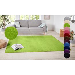 Hanse Home Teppich &raquo;Shashi&laquo; rechteckig 8,5 mm H&ouml;he Kurzflor, Unifarben, L&auml;ufer, weich, Esszimmer, Kinderzimmer, Flur gr&uuml;n Kunstfaser