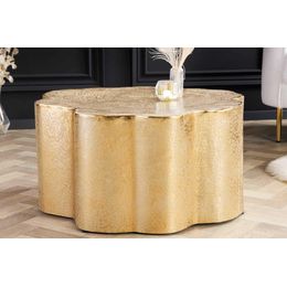 Riess Ambiente Design Couchtisch ORGANIC ORIENT 75cm gold Handarbeit Riess-Ambiente Sofatisch Wohnzimmertisch S&auml;ulentisch organisch Glamour Orientalisch