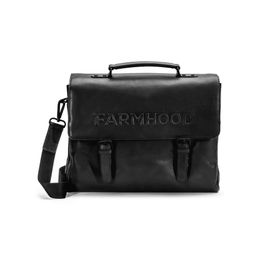 Farmhood Memphis Aktentasche XXL 3 F&auml;cher Leder 39 cm in black 2 | Gr.: onesize