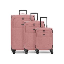 Redolz Essentials 12 THREE SET 4 Rollen Kofferset 3-teilig mit Dehnfalte in rose | Gr.: onesize