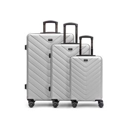 Redolz Essentials 07 3-SET 4 Rollen Kofferset 3-teilig in silver-colored 2 | Gr.: onesize