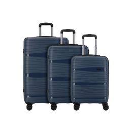 d&n D&N Travel Line 4300 4 Rollen Kofferset 3-teilig in dunkelblau | Gr.: onesize