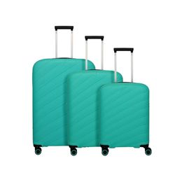 Travelite Burano 4 Rollen Kofferset 3-teilig mit Dehnfalte in aqua | Gr.: onesize