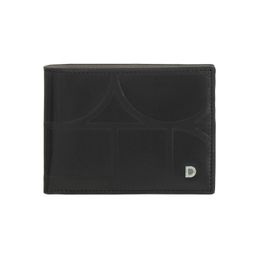 DuDu Up! Geldb&ouml;rse RFID Schutz Leder 11 cm in black-taupe | Gr.: onesize