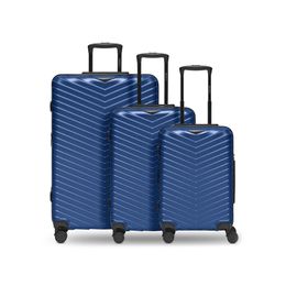 Redolz Essentials 18 4 Rollen Kofferset 3-teilig mit Dehnfalte in metallic-blue shiny | Gr.: onesize