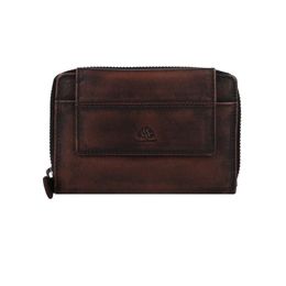 Green Burry Greenburry Destressed Geldb&ouml;rse RFID Schutz Leder 13.5 cm in teak brown | Gr.: onesize