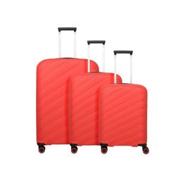 Travelite Burano 4 Rollen Kofferset 3-teilig mit Dehnfalte in raspberry | Gr.: onesize