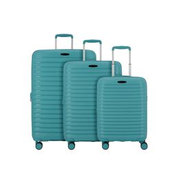 d&n D&N Travel Line 4500 4 Rollen Kofferset 3-teilig mit Dehnfalte in petrol | Gr.: onesize