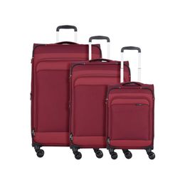 d&n D&N Travel Line 9504 4 Rollen Kofferset 3-teilig mit Dehnfalte in dark red | Gr.: onesize