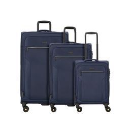 d&n D&N Travel Line 9704 4 Rollen Kofferset 3-teilig mit Dehnfalte in dark blue | Gr.: onesize