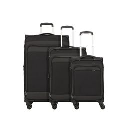 d&n D&N Travel Line 9504 4 Rollen Kofferset 3-teilig mit Dehnfalte in black | Gr.: onesize