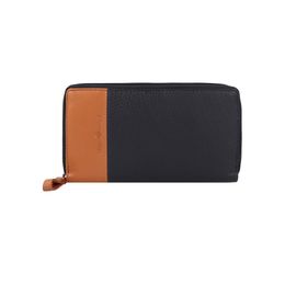 Green Burry Greenburry Nappa Geldb&ouml;rse RFID Schutz Leder 19.5 cm in navy blue-tan | Gr.: onesize
