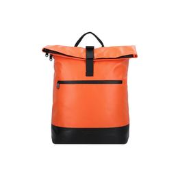 Green Burry Greenburry Upcycled Tarpaulin Daypack 42.5 cm Laptopfach in orange-black | Gr.: onesize