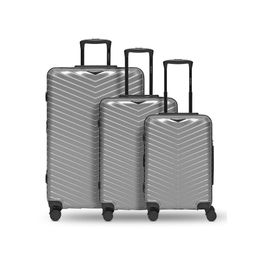 Redolz Essentials 18 4 Rollen Kofferset 3-teilig mit Dehnfalte in Metallic-Silver Shiny | Gr.: onesize