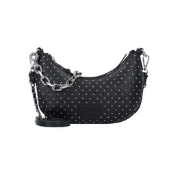 Seidenfelt Jomala Schultertasche 25 cm in black with tiny rivets | Gr.: onesize