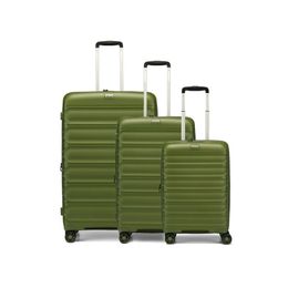 d&n D&N Travel Line 4700 4 Rollen Kofferset 3-teilig mit Dehnfalte in olive green | Gr.: onesize