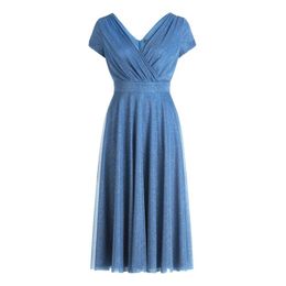 Vera Mont Cocktailkleid im Glitzer-Look in Silver/Light Blue | Gr.: 46