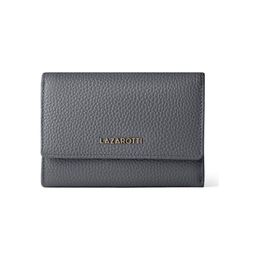 Lazarotti Bologna Leather XL Geldb&ouml;rse mit Zip-Around Fach Leder 14 cm in grey | Gr.: onesize